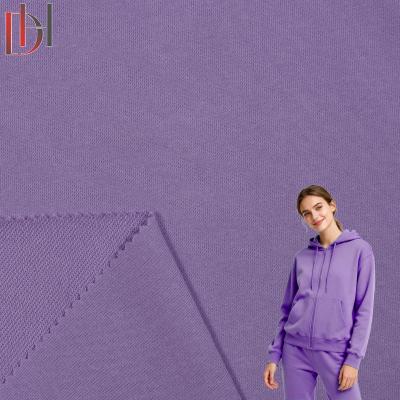 China Organic Tricot Knitted Fabric 280GSM Breathable Winter Cotton Polyester Shirt Fabric for sale