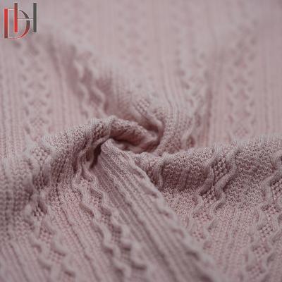 China Soft Breathable Jacquard Knitted Fabric Heavyweight 95% Polyester 5% Spandex Fabric for sale