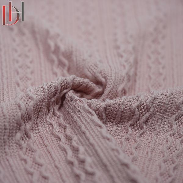 Quality Soft Breathable Jacquard Knitted Fabric Heavyweight 95% Polyester 5% Spandex Fabric for sale