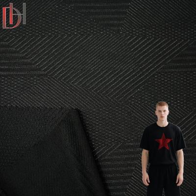 China Customizable High Performance Jacquard 100% Polyester Comfortable T-Shirt Textile Fabric Supplier for sale