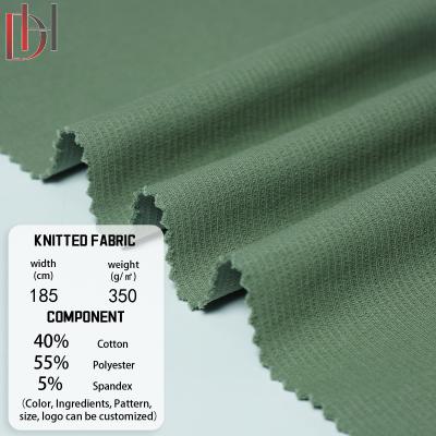 China Stretch Knit Fabric in Stock Fast Delivery Wholesale Ribbed Jersey Fabric Cotton Blend for Outerwear Jackets Coats for sale