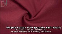 Matte Textured Vertical Striped Cotton Poly Spandex Knit Fabric for Autumn Winter Casual Wear Outfit