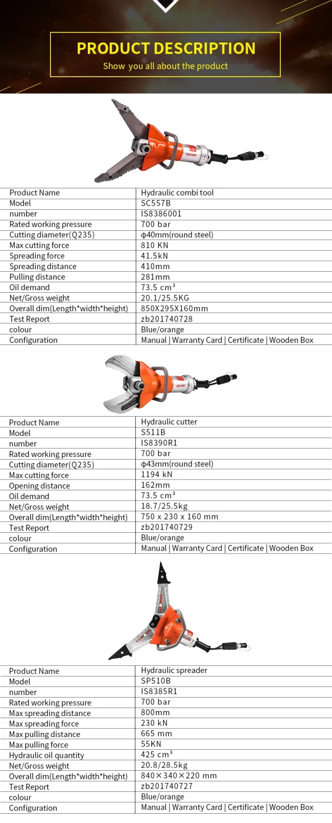 Odetools Belton S511b Vehicle Tools Car Accident Rescue Hydraulic Spreader Cutter