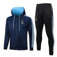 China Long Drawstring Football Training Tracksuit Sky Blue Jacket Set for sale