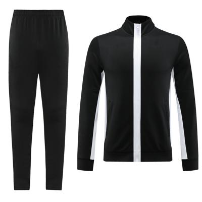 Cina Insieme completo di formazione di addestramento di calcio dello zip di calcio del nero retro di Tracksuits in vendita