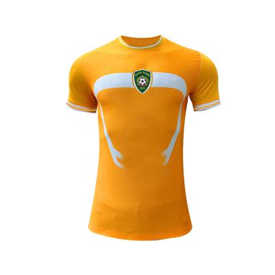 Cina Dynamic Quick Dry Soccer Team Jersey Breathable Fabric Orange / Black Color in vendita