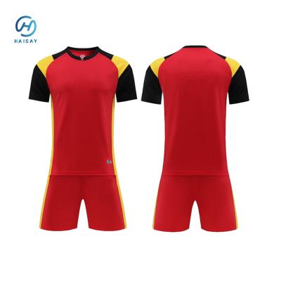 China Bold Red Football Jersey Regular Fit Customized Logo Moisture-Wicking Tech for Match Play for sale