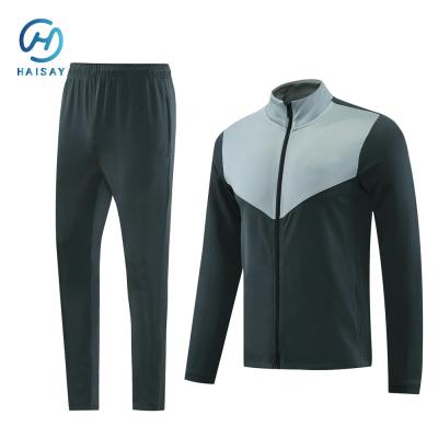 China Grey and Black Winter Training Tracksuit – Warm Full Zip Jacket and Joggers Set for Cold Weather Sports, Custom Teamwear Available for sale