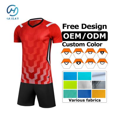 China Custom Team Soccer Jersey Full Sublimation Printed V‑Neck Sport Uniform Free OEM ODM Design Service for sale