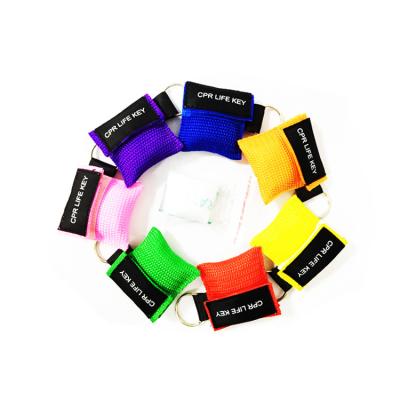 China Bag Keychain Cpr Mask With Gloves Promotional Gift Cpr Face Shield Cardiopulmonary for sale