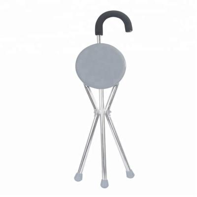China Best Price Outdoor Multifunctional Walking Stool Elderly Aluminum Seat Easy Fold Foldable Stick Cane Folding Chair for sale