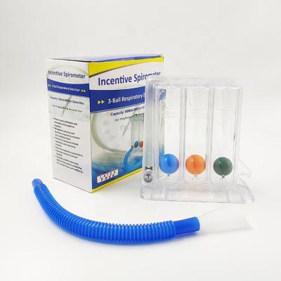 China Breathing exercise equipment lung breathing trainer mouth breathing trainer vital capacity training three ball instrument for sale
