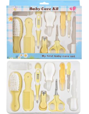 China 10pcs Newborn Nursery Health care Set baby Grooming tool kit baby care kit manufacturer Newborn baby gift set yellow pink blue for sale