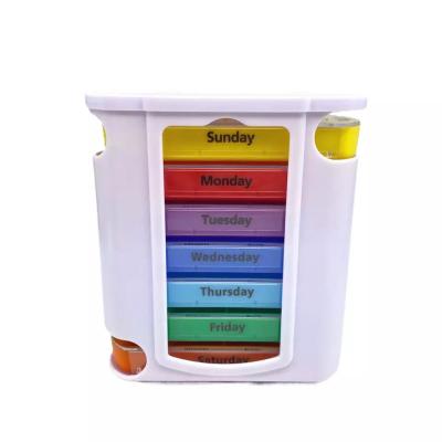 Cina Settimanale 28 Compartimento Pill Storage Pill colore arcobaleno 7 giorni Portatore cassetto a forma di custodia di medicina plastica in vendita