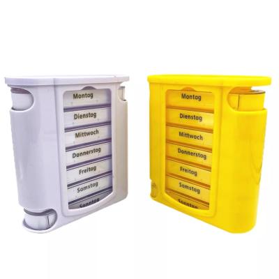 Cina Settimanale 28 Compartimento Pill Storage Pill colore arcobaleno 7 giorni Portatore cassetto a forma di custodia di medicina plastica in vendita