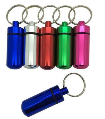 China Medical portable promotion pill box keychain aluminum pill case medicine box for sale