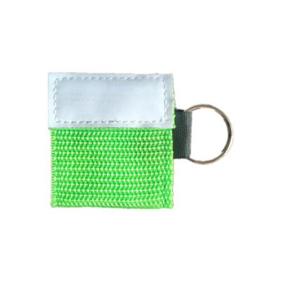 China Training First Aid CPR Face Shield Key chain bag pouch different color customize logo CPR face shield kit Promotional Gift for sale