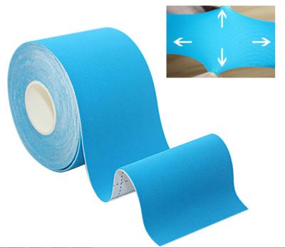 China Wholesale  5cm*5M  sports athlete tape golf tennis  kinesiology tape Nylon 4 way  kinesiology sports  tape blue for sale