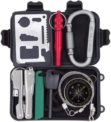 China Hot selling outdoor equipment survival kit set first aid box for camping hiking gear emergency accessories rescue tools for sale