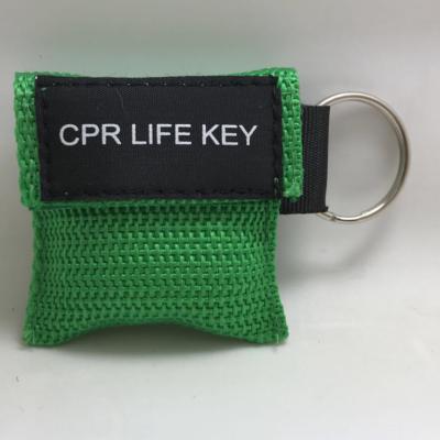 China Mini Cpr Barrier Mask Keychain Face Shield Nylon Bag Mouth To Mouth Personalized 20x30cm for sale