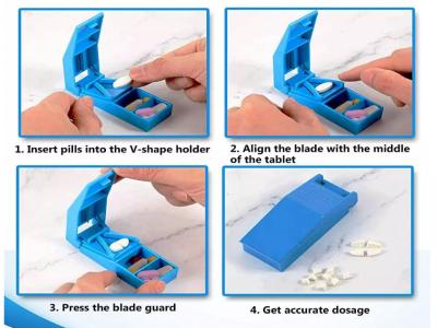 China Portable Pill Dispenser Box Medication Tablet Cutter Drug Chemical Mini For Seniors 2 Case for sale