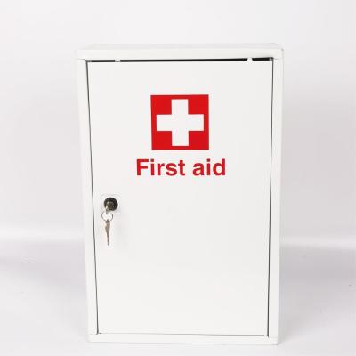 China Public Multi Size Strong Structure Compartment Medical Metal First Aid Kit Box Wall- Mounted Workplace Cabinet With Lock for sale