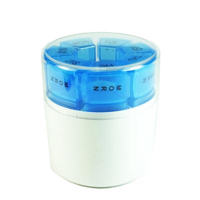China Hot selling Cylndrical Weekly Pill Box Colorful Medicine Pill Case Organizer for sale