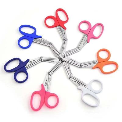 China Printed Logo on stainless steel Scissors to Cut Bandage Kinesiology Tape Colored Scissor Usual Cut Tapes for sale