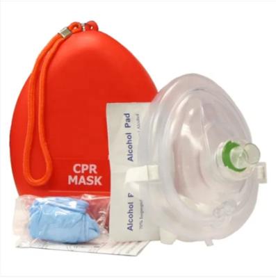 China Disposable Face Shield Cpr Mask With One Way Valve Heart Problem Mouth To Mouth Rescue Patient for sale
