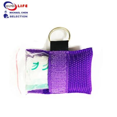 China CE Approved Stock disposable cpr face shields mask with PE pouch for first aid emergency device product for sale