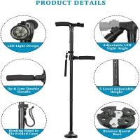 China 2016 wholesale folding cane free adjustable walking cane with LED light for sale