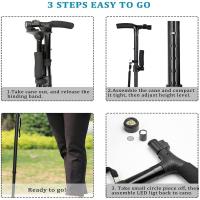 China 2016 wholesale folding cane free adjustable walking cane with LED light for sale