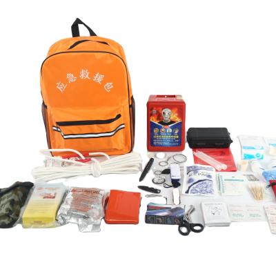China Fabric Earthquake Survival First Aid Kit Backpack Size M Red for sale