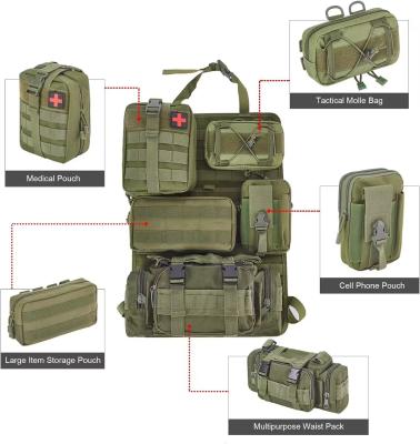China Tactical Truck Organizer 0.17KG Green Oxford Cloth Molle Bag for sale