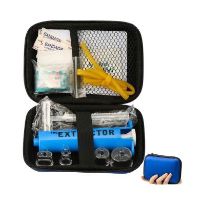China Portable EVA First Aid Kit with Zipper Closure and Four Extraction Cup Sizes for Snake Bites and Bee Stings for sale