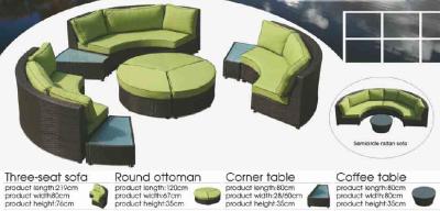 9pcs synthetic outdoor furniture wicker round sofa set -9229