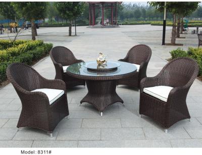 China Muebles de jardín de vimiento de mesa de comedor y sillas en venta
