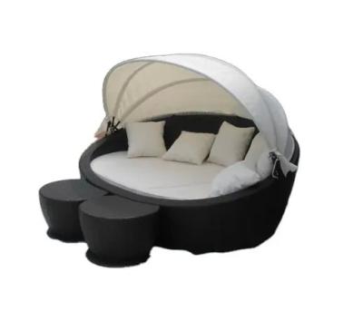 China Wicker rattan beach loungers plastic cheaper pool lounge chair garden patio outdoor day bed with cushion---6119 for sale