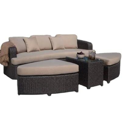 China Rattan/ wicker pool lounger sofa chair with ottomans & tables---6125 for sale