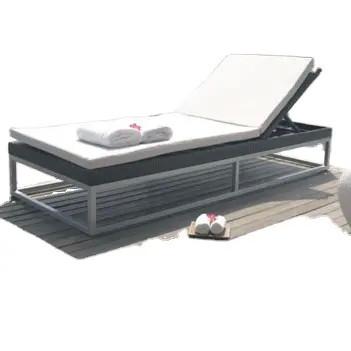 China Wicker rattan resin plastic beach lounger chair swimming pool furniture outdoor daybed sun bed sleeping chair---6068 for sale