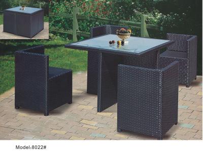 China 5-piece PE wicker rattan outdoor patio dining set -8022 for sale