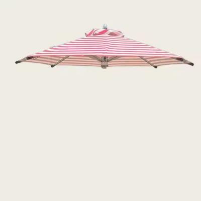 China 8 ft pink White Strip Patio Umbrella Canopy Octagon Canvas for Beach Umbrellas Parasol Replacement Outdoor Umbrella Canopy for sale