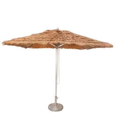 China 8 FT Aluminum Vintage Maldives Umbrella Beach House Hula Beach Umbrella Resort Thatched Tiki Umbrella for sale