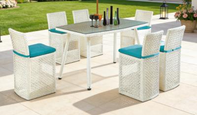 China Modern Design Rattan Dining Set with Outdoor Dining Table and Chairs for Hotel & Park Use for sale