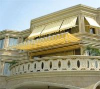 China Retractable Fully Open Sunshade Awning 2x1.5m Polyester PU Coated Windproof Level 9 for sale