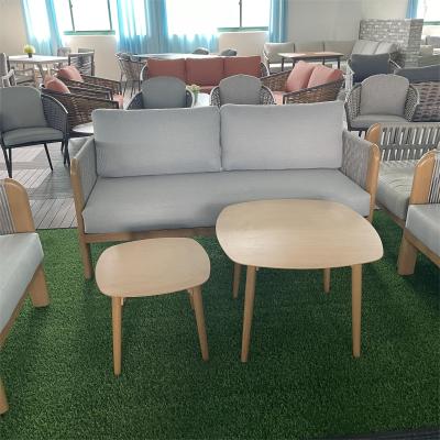 Cina Mobili da giardino in alluminio per esterni Divano di rotino Set con set Bistro Teapoy di lusso in vendita