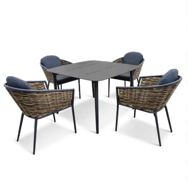 Quality Outdoor Garden Set Aluminum Rattan Sofa Set Luxury Table Teapoy Bistro Set for sale