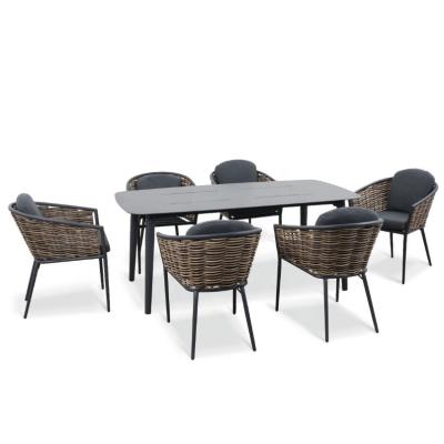 Cina Set giardino all'aperto Set divano in rattan di alluminio Set tavolo di lusso Set teapoon Bistro Set cena in vendita