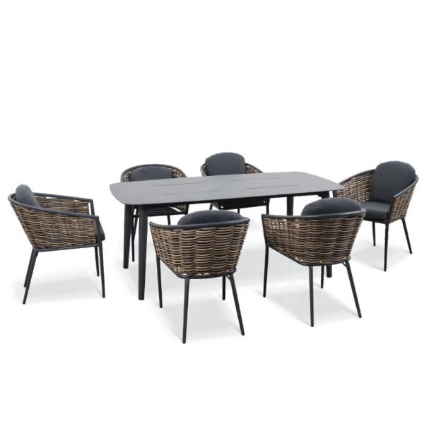 Quality Outdoor Garden Set Aluminum Rattan Sofa Set Luxury Table Teapoy Bistro Set for sale
