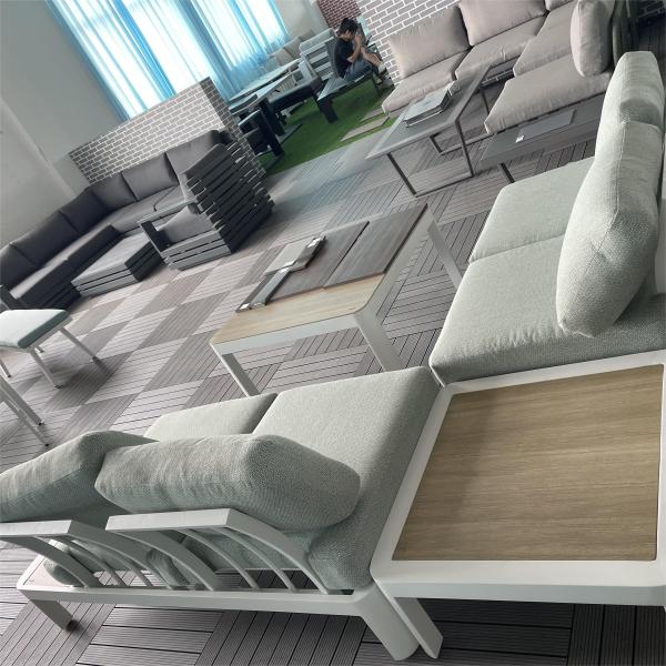 Quality Outdoor Garden Furniture Aluminum Rattan Sofa Set Luxury Table Teapoy Bistro Set for sale